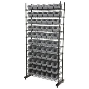 strongway wire shelving rack, shelf storage bins wire shelving rack with 12-tier single-sided design, storage bins for shelves storage shelves heavy duty (grey)