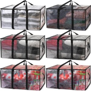 clearspace heavy duty moving bags or storage bags – clear storage bins with lids, large moving boxes with backpack straps & zippers – packing bags & moving supplies for college dorm, 6 pack