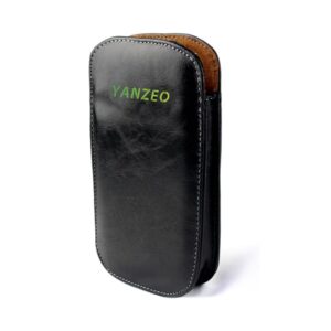 zebra tc77 tc70 scanner leather case, yanzeo sturdy portable bag, suitable for zebra tc75, tc21, tc51, tc52, tc72, tc77, handheld barcode touch mobile data terminal, bracket with metal clip