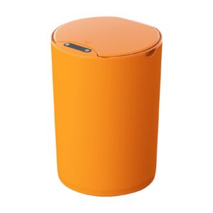 ieudns automatic 14l orange trash can with lid garbage can, smart bathroom trash can, touchless trash bin for bedroom, office, living room, kitchen