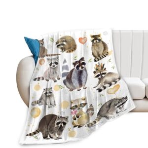 raccoon blanket raccoon gifts for girls boys kids woman raccoon lover throw blankets soft blanket warm fleece flannel plush blankets for bed sofa couch 40"x50"