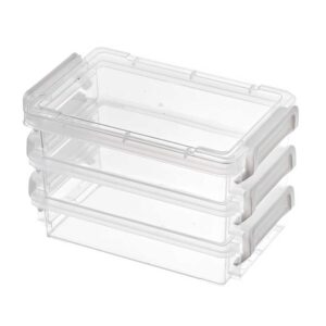 clear plastic storage box 3-layer stackable stationery case portable jewelry storage organizer for jewelry, lipstick, business cards, erasers, hair accessories (1 pack)