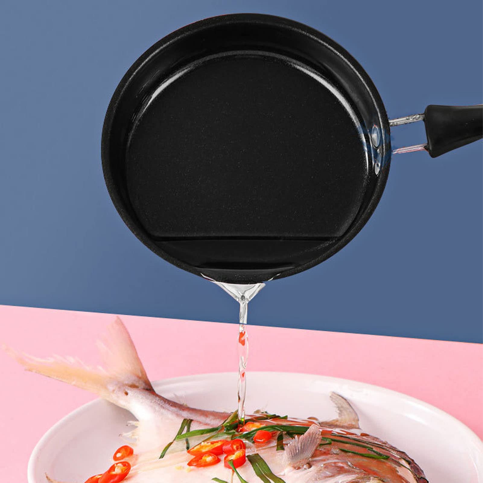 Kitchen Frying Pan, Mini Stainless Steel Prevent Stick Induction Kitchen Cooker Pot Round Breakfast Small Fry Egg Pan with Long Handle 12cm ()