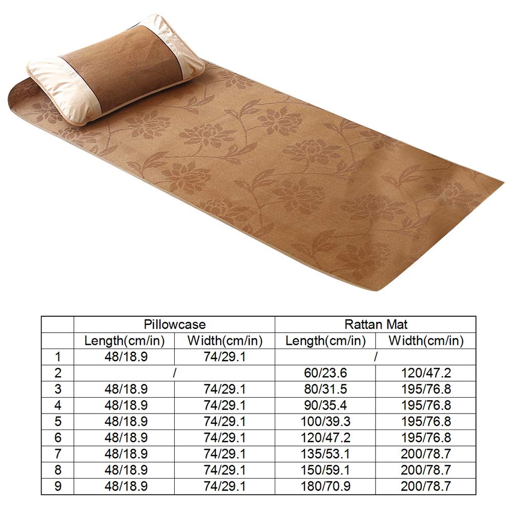 Summer Mattress, Home Cooling Textile Rattan Mat, Foldable Summer Bed Mat Cooling Bed for Home School Dormitory(90 * 195cm)