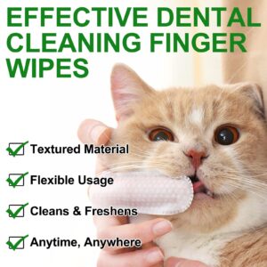 MXCZBSM Dental Care Finger Wipes for Dogs, 50Pcs Teeth Cleaning Wipes for Dogs & Cats, Reduces Plaque, Tartar & Freshen Breath, No-Rinse Dog Finger Toothbrush, 50 Counts Disposable Wipes