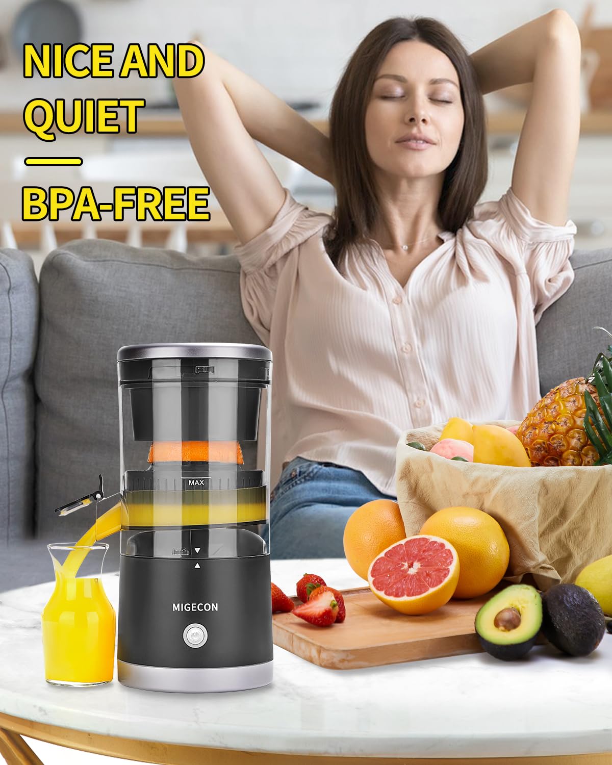 Electric Citrus Juicer Machines,Citrus Juicer Machines with USB and Cleaning Brush,portable electric juicer for making fresh orange juice,squeezing oranges,lemons,kiwi fruit,and grapefruit(Black)