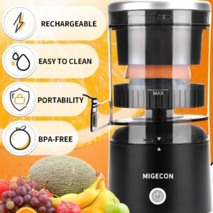 Electric Citrus Juicer Machines,Citrus Juicer Machines with USB and Cleaning Brush,portable electric juicer for making fresh orange juice,squeezing oranges,lemons,kiwi fruit,and grapefruit(Black)