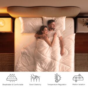 Yaak Twin Mattress 8 Inch, Hybrid Mattress in a Box Twin Size, Individual Pocket Spring Single Bed Mattress with Breathable Memory Foam, Pressure Relief, Medium Firm Twin Size Mattress 75"x39"x8"