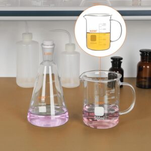 XCD Glass Beaker (1000 ml), Borosilicate Glass Beaker Low Form Griffin Graduated Beaker with Handle and Pouring Spout