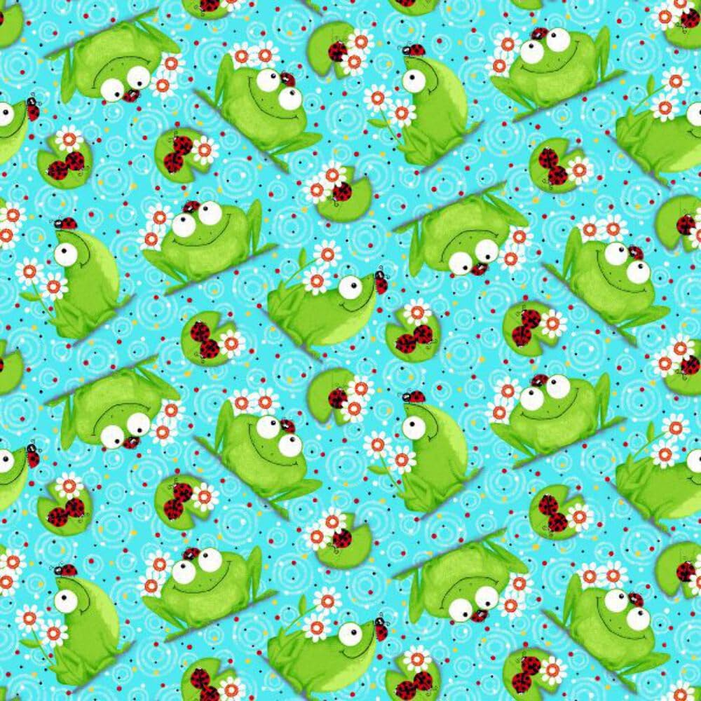 Frogs Comfy Flannel Fabric 1 Yard