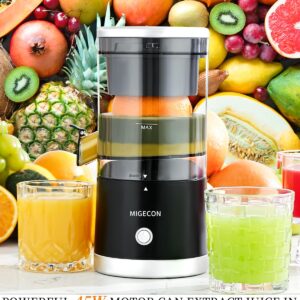 Electric Citrus Juicer Machines,Citrus Juicer Machines with USB and Cleaning Brush,portable electric juicer for making fresh orange juice,squeezing oranges,lemons,kiwi fruit,and grapefruit(Black)