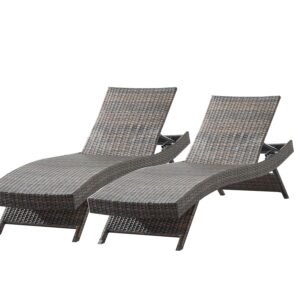 asifom pe rattan adjustable backrest chaise lounge set 2, outdoor pool recliner patio chairs lounge chair set 2 for outside beach poolside sunbathing