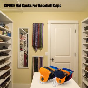 SIPRDE Hat Stand for Baseball Caps Display and Organizer - 2 Pack, No Install Acrylic Hat Holder for 14 Baseball Caps for Bedroom, Closet, Dresser(Clear)