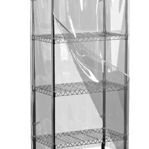 IndigoTempest9 Clear Vinyl Waterproof Shelf Cover for Wire Shelving - 48" W x 18" D x 72" H - with Zipper Closure - Protects from Dust and Debris - Only Cover