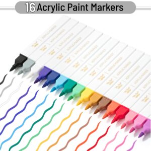 Mr. Pen- Acrylic Paint Markers Brush Tip, 16 pcs, Vibrant Color, Acrylic Paint Pens, Paint Marker, Paint Pens Acrylic Markers Paint Pens, Acrylic Paint Markers Set, Acrylic Brush Markers