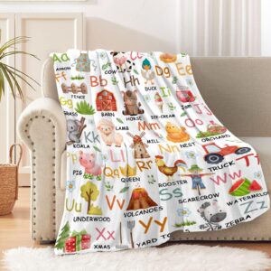 farm animals throw blanket,soft cozy lightweight fuzzy flannel blanket for couch bed car sofa outdoor camping gift 40"x50" for kids/children