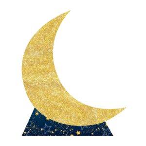 beistle large 7' 8.75" x 6' 5.25" cardboard starry night crescent moon stand-up- awards night photo prop, prom decorations