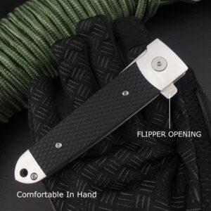 8.2 Inch EDC Oyabun 26T Folding Knife, Tanto Folding Knife with 3.2 Inch 7Cr13Mov Blade, Glass-Filled Nylon Handle, Flipper Opening Tactical Pocket Knife with Pocketclip Liner Lock