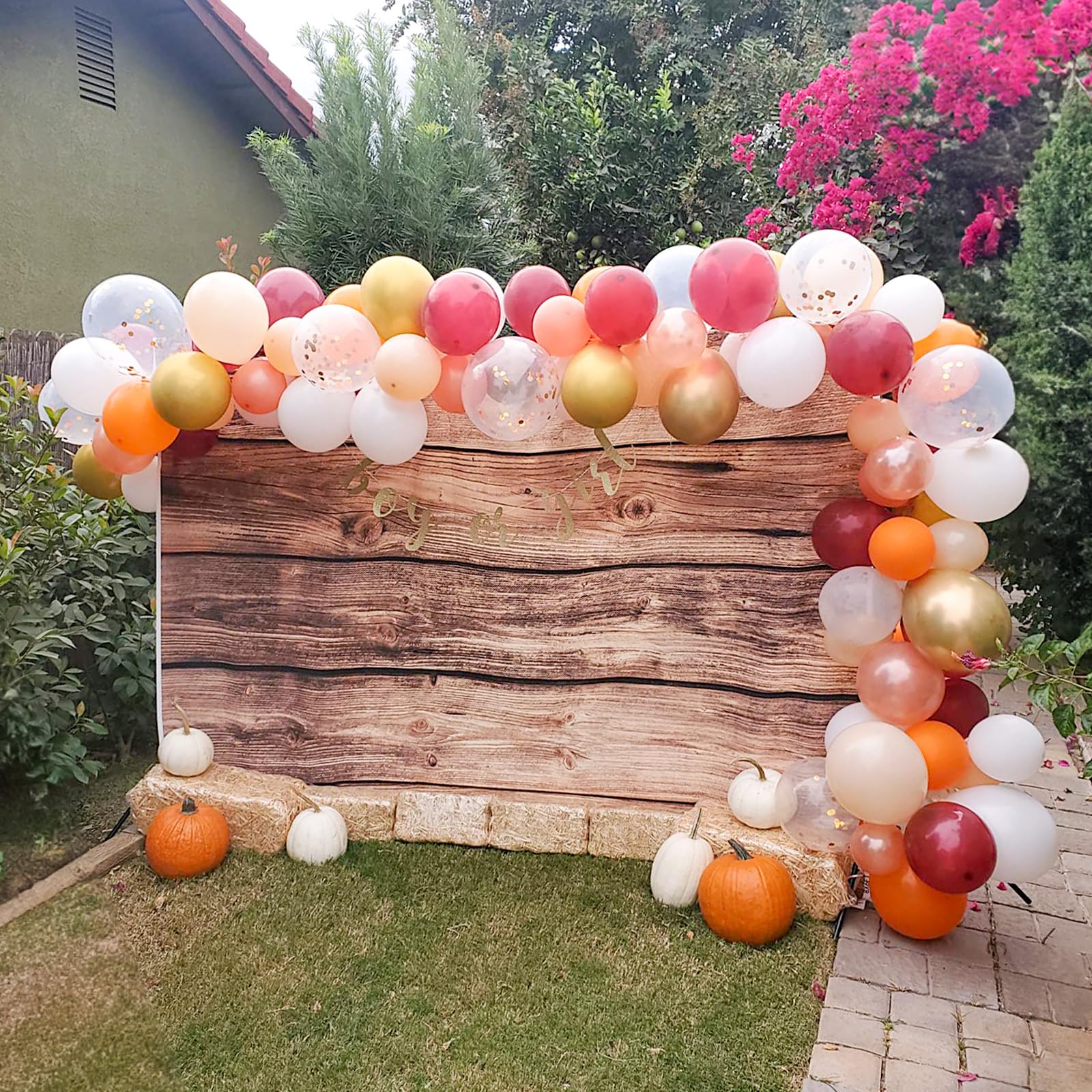 Fall Balloon Arch Kit, Fall Birthday Party Decor Orange Burgundy Dusty Pink Nude Balloon Garland with Maple Acorn Foil Balloons for Thanksgiving Autumn Fall Birthday Bridal Shower Party Decorations