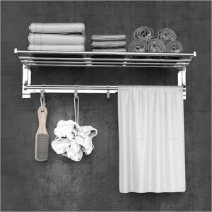 bathroom shelf wall floating bathroom bath towel rack with shelf 23 inch wall mounted stainless steel bathroom shelves with 5 hooks foldable towel holder aluminum floating shelves corner shower cadd