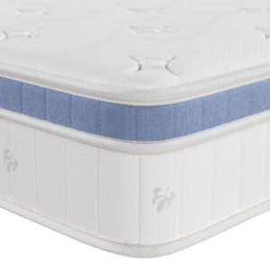 Yaak Twin Mattress 8 Inch, Hybrid Mattress in a Box Twin Size, Individual Pocket Spring Single Bed Mattress with Breathable Memory Foam, Pressure Relief, Medium Firm Twin Size Mattress 75"x39"x8"