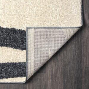 Abani Nuevo Collection Area Rug -Modern Ivory/Grey Artsy Design -7'9" x 10'2" - Easy to Clean - Durable for Kids and Pets - Non-Shedding - Medium Pile - Soft Feel - for Living Room, Bedroom & Office