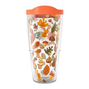 tervis awesome autumn fall leaves made in usa double walled insulated tumbler travel cup keeps drinks cold & hot, 24oz, classic