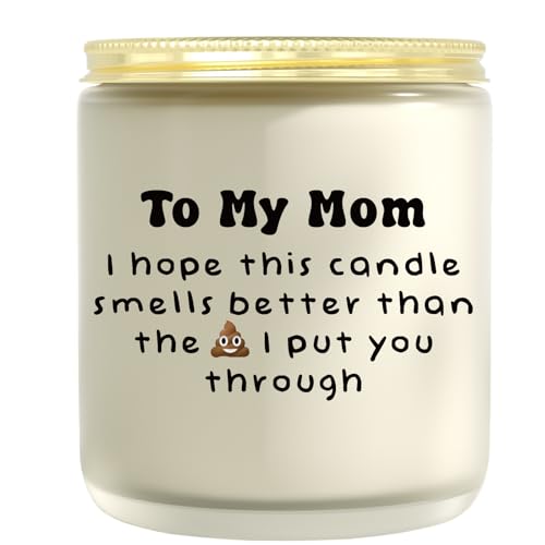 Funny Christmas Gifts for Mom, Lavender Scented Candles, Gifts for Mom, Mom Gifts, Birthday Gifts from Daughter Son, Gag Gifts for Moms Her Bonus Mom Mother New Mom Step Mom, to My Mom Candle