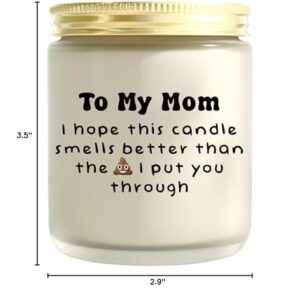 Funny Christmas Gifts for Mom, Lavender Scented Candles, Gifts for Mom, Mom Gifts, Birthday Gifts from Daughter Son, Gag Gifts for Moms Her Bonus Mom Mother New Mom Step Mom, to My Mom Candle