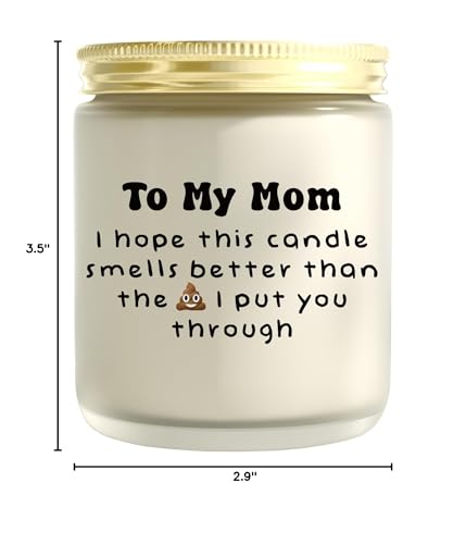 Funny Christmas Gifts for Mom, Lavender Scented Candles, Gifts for Mom, Mom Gifts, Birthday Gifts from Daughter Son, Gag Gifts for Moms Her Bonus Mom Mother New Mom Step Mom, to My Mom Candle