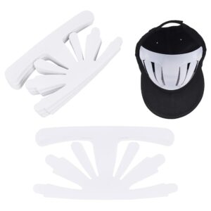 fingerinspire 24 pcs baseball caps inserts shapers plastic white hat inner support baseball bump cap holder flexible & long lasting hat shaper universal cap inner liner for home store display stand