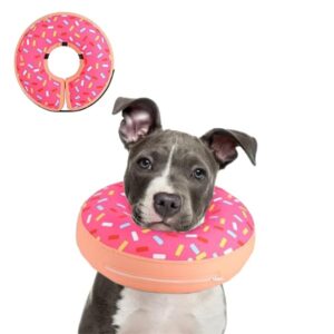 inflatable donut dog collar: ultimate post-surgery dog cone alternative, dog donut collar after surgery, comfort for small to medium breeds (l)