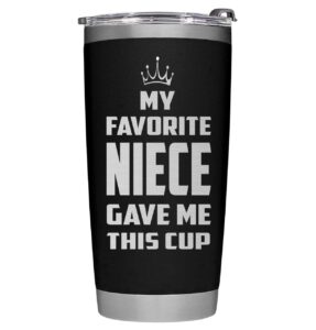 christmas gifts for uncle, aunt from niece - uncle gifts for fathers day, christmas - birthday gifts for uncle, aunt - funy gifts for uncle - uncle birthday gift - uncle tumbler 20oz, black