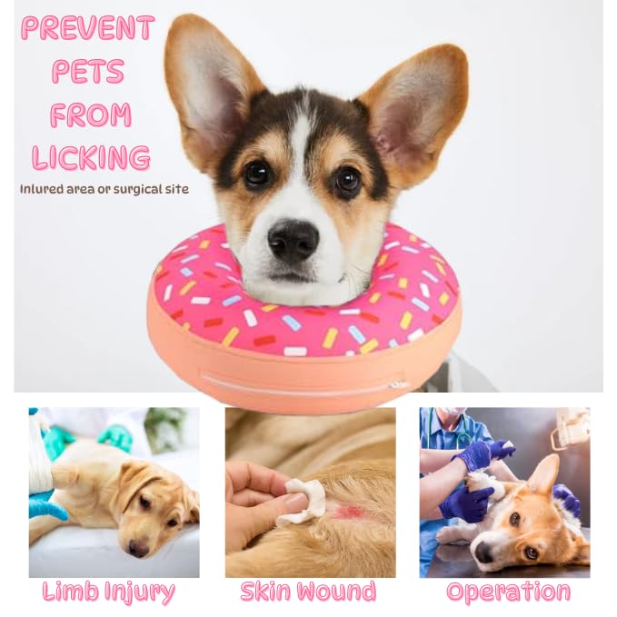 Inflatable Donut Dog Collar: Ultimate Post-Surgery Dog Cone Alternative, Dog Donut Collar After Surgery, Comfort for Small to Medium Breeds (L)