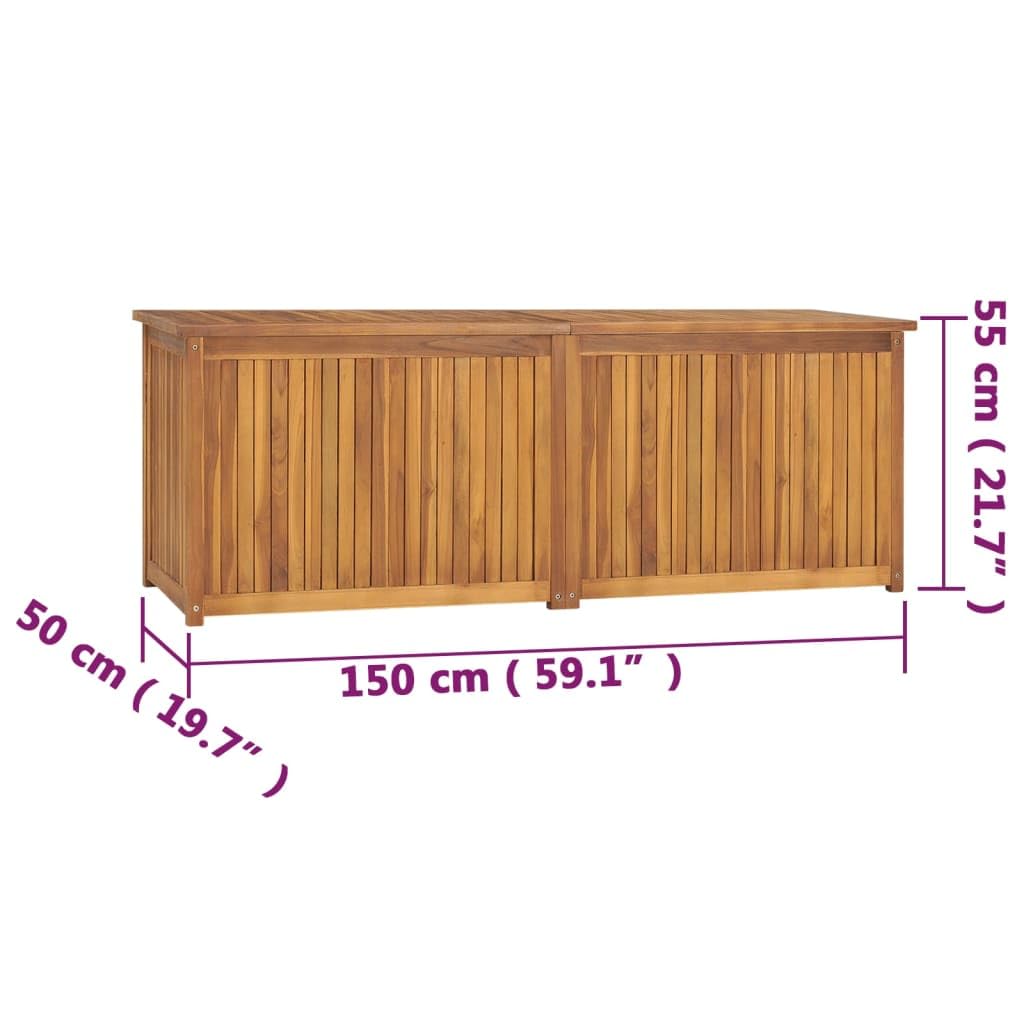 GOLINPEILO Outdoor Patio Storage Box Solid Teak Wood Deck Box Outdoor Storage Organization Box with Lid Storage Bench and Waterproof Lining for Garden,Patio,Backyard,59.1"x19.7"x21.7" -AA