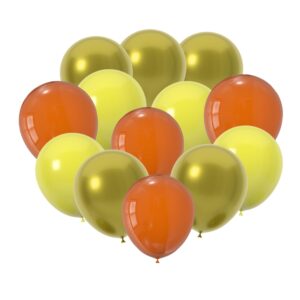 jodidi 60 pcs 12-inch latex balloons in yellow, orange, and gold - perfect for thanksgiving day, halloween, graduations, birthday, fall celebrations,baby shower, and party decorations