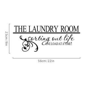 Laundry Room Decals Vinyl Art Lettering Decals for Walls Peel and Stick Laundry Sign Stickers Decor 22×9IN