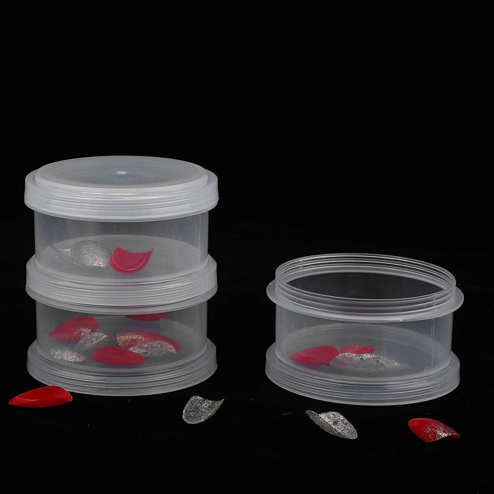 Tomotato 3 Layers Nail Decoration Storage Box Small Bead Organizers Clear Nail Art Storage Containers Nail Art Accessories