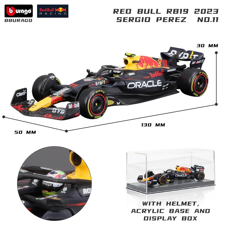 Xiangtat 1:43 2023 F1 RB19 No. #11 Sergio Perez Formula Racing Alloy Car Diecast Model (RB19 No.#11 W/Driver)