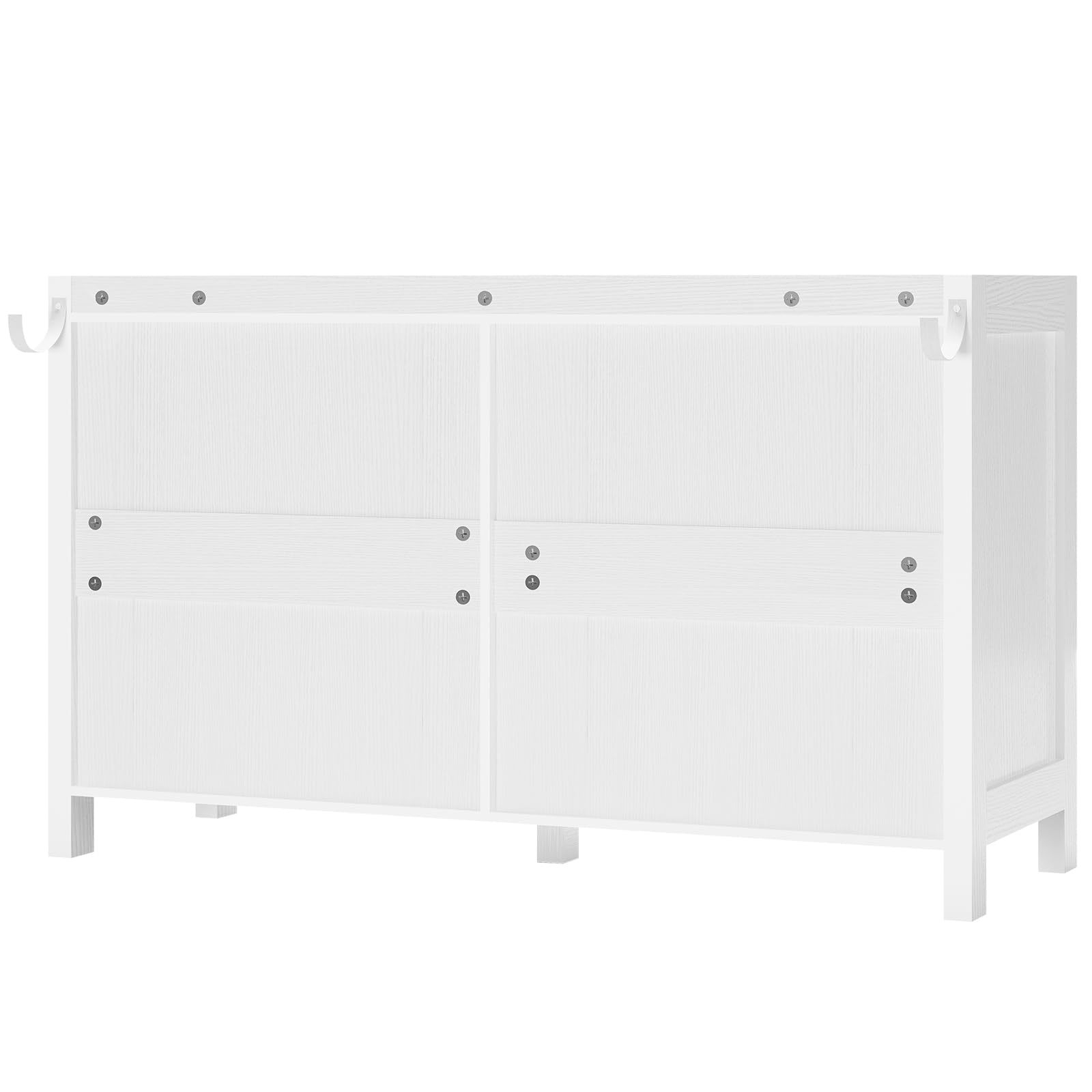 Hasuit White Dresser for Bedroom with LED Lights, Large Capacity Wooden Storage Cabinet, Chest of 6 Drawers, 6 Drawer Dresser for Hallway, Entryway