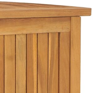 GOLINPEILO Outdoor Patio Storage Box Solid Teak Wood Deck Box Outdoor Storage Organization Box with Lid Storage Bench and Waterproof Lining for Garden,Patio,Backyard,59.1"x19.7"x21.7" -AA