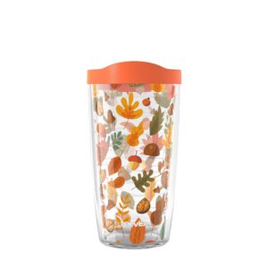 tervis awesome autumn fall leaves made in usa double walled insulated tumbler travel cup keeps drinks cold & hot, 16oz, classic