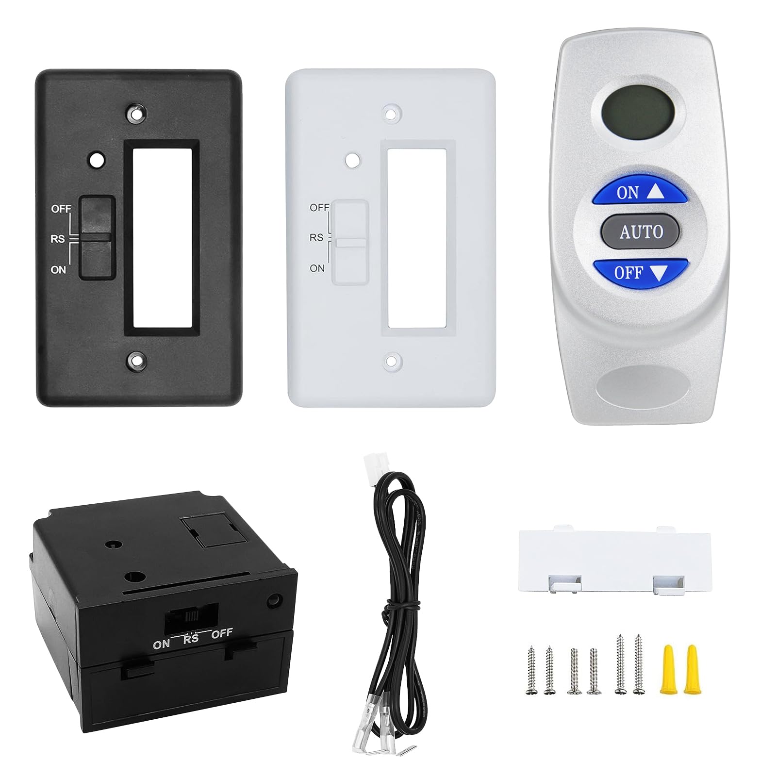 Millivolt Fireplace Remote Control Kit RCST, On/Off Thermostat LCD Compatible with Ambient, Majestic, Monessen, Vermont Castings Gas Valve Fireplaces and Stoves, Without Battery