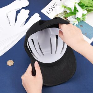 FINGERINSPIRE 24 Pcs Baseball Caps Inserts Shapers Plastic White Hat Inner Support Baseball Bump Cap Holder Flexible & Long Lasting Hat Shaper Universal Cap Inner Liner for Home Store Display Stand