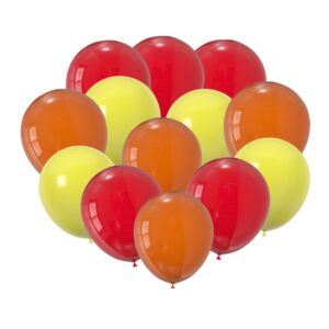 jodidi 60 pcs 12-inch latex balloons in yellow, orange, and red - perfect for thanksgiving day, valentine's day, graduations, birthday, fall celebrations,baby shower, and party decorations