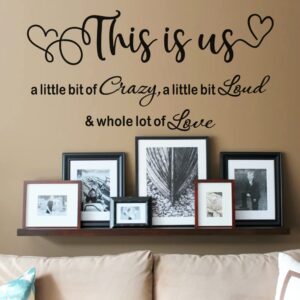 MoharWall This is Us Black Vinyl Wall Decal Art Quotes Stickers Home Decor Picture 30×15In