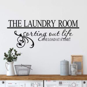 laundry room decals vinyl art lettering decals for walls peel and stick laundry sign stickers decor 22×9in