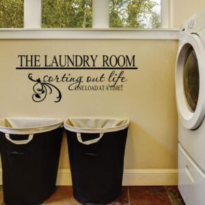 Laundry Room Decals Vinyl Art Lettering Decals for Walls Peel and Stick Laundry Sign Stickers Decor 22×9IN