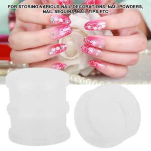 Tomotato 3 Layers Nail Decoration Storage Box Small Bead Organizers Clear Nail Art Storage Containers Nail Art Accessories