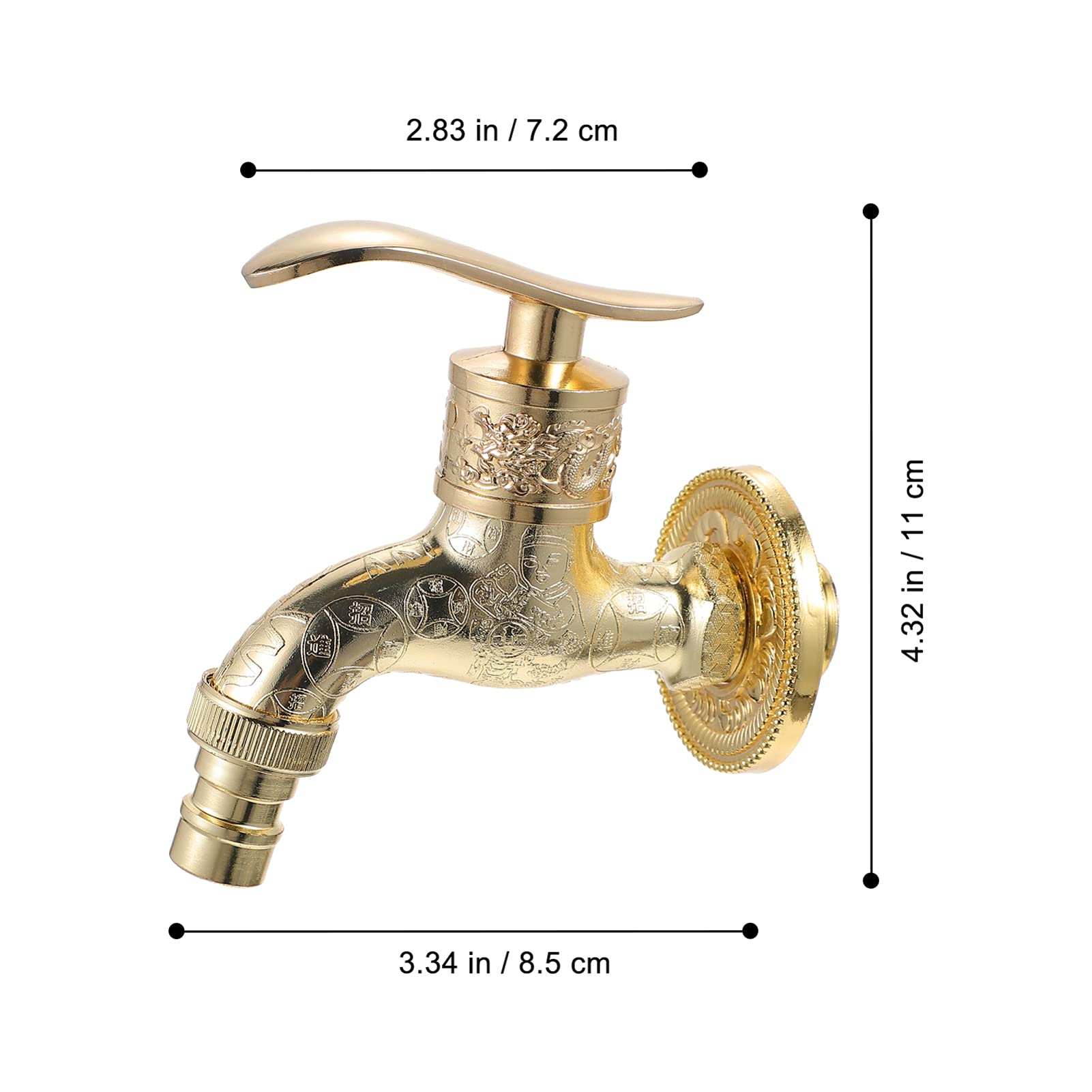 Touch On Faucets, Kitchen Sink Faucet Wall Mounted Water Faucet V-intage Sink Water Tap Single Knob Antique European Faucet for Kitchen Bathroom Lavatory Vanity Golden Bathtub Faucets Sink Sprayer